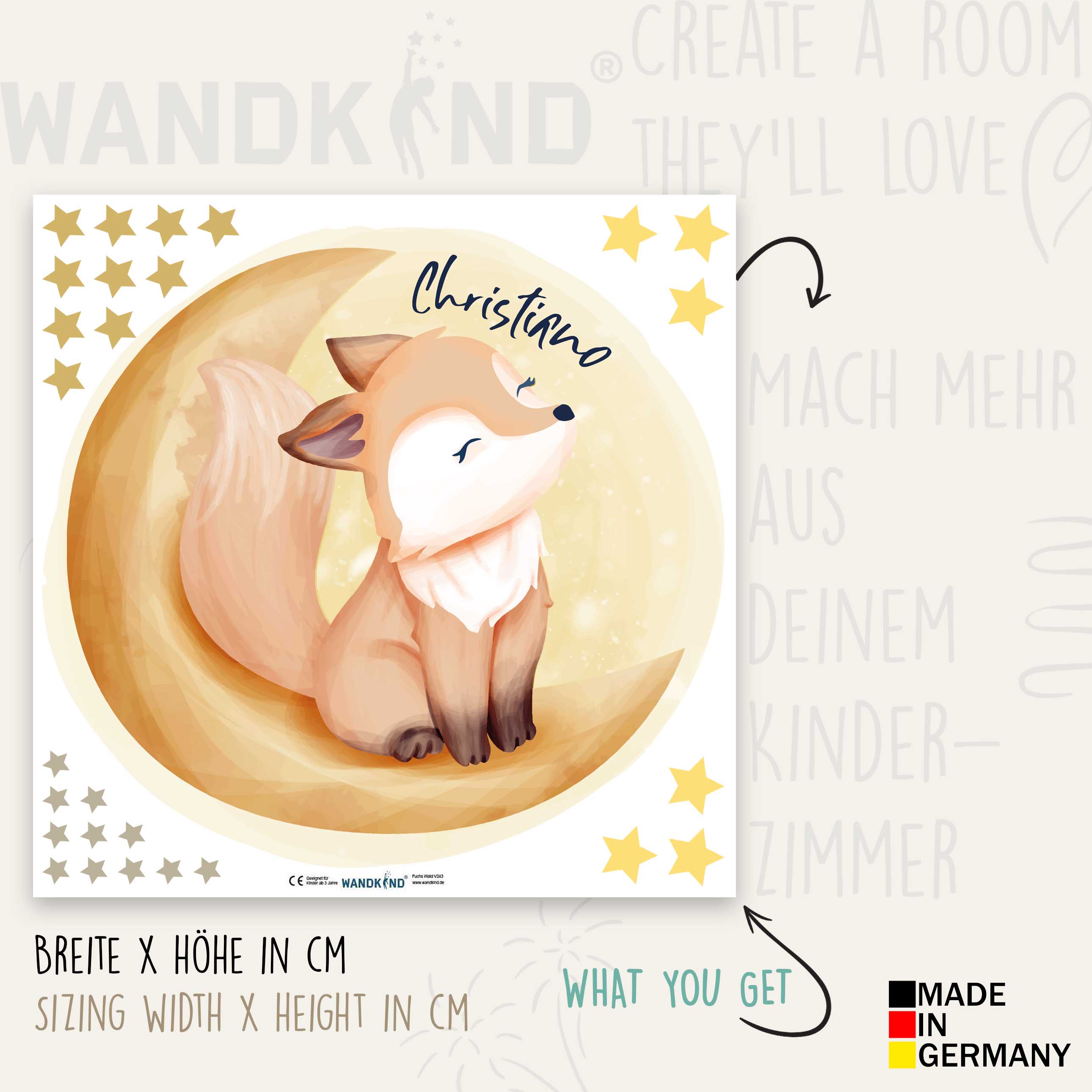 Fuchs auf dem Mond Wandtattoo RUND » Jetzt ab 14,90€ kaufen! Fuchs auf dem Mond Wandtattoo RUND » Jetzt ab 14,90€ kaufen!